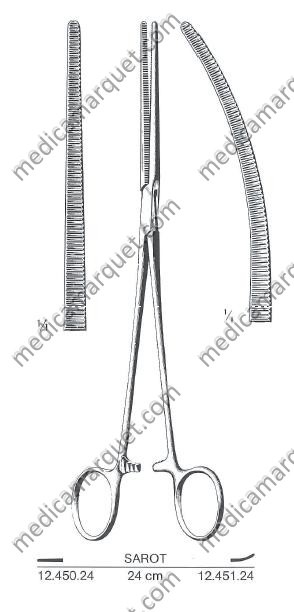 SAROT pinza hemostática clamp bronquial rectas 24cm 12.450.24 - Medica ...
