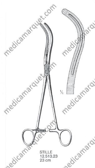 STILLE pinza para pedículo renal 23 cm - Medica Marquet