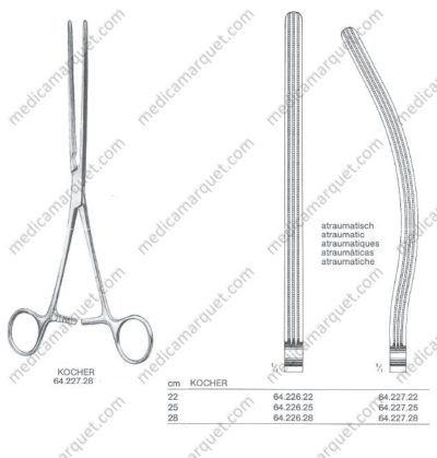 KOCHER pinza intestinal atraumática 25,5cm - Medica Marquet