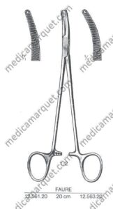 FAURE pinza para para peritoneo curva 20cm - Medica Marquet
